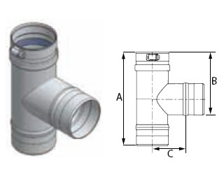 M&G DuraVent 12 Inch FasNSeal Standard Tee | FST12