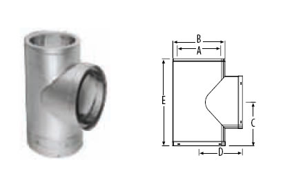 DuraVent 10 Inch DuraTech Tee w/Cap | Stainless Steel | 99167SS