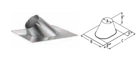 DuraVent 10 Inch DuraTech Adjustable Roof Flashing 0/12 | 6/12 | 99149