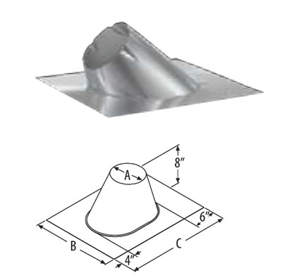 DuraVent 8 Inch DuraTech Roof Flashing 0/12-6/12 | 9649