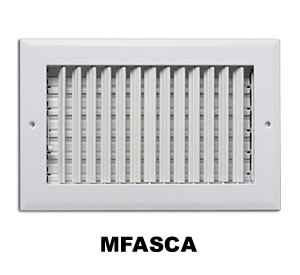 Metal-Fab Aluminum Adjustable Sidewall/Ceiling Register 6x6 White