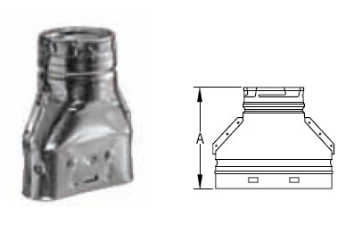 DuraVent 4 Inch Oval Gas Vent Oval-to-Round Adapter | 4GWAOR