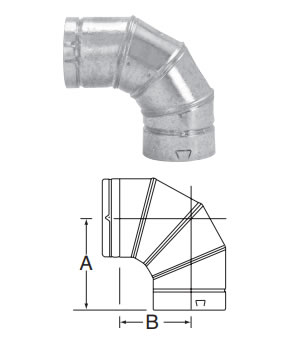 DuraVent 5 Inch Round B-Vent 90 Degree Adjustable Elbow